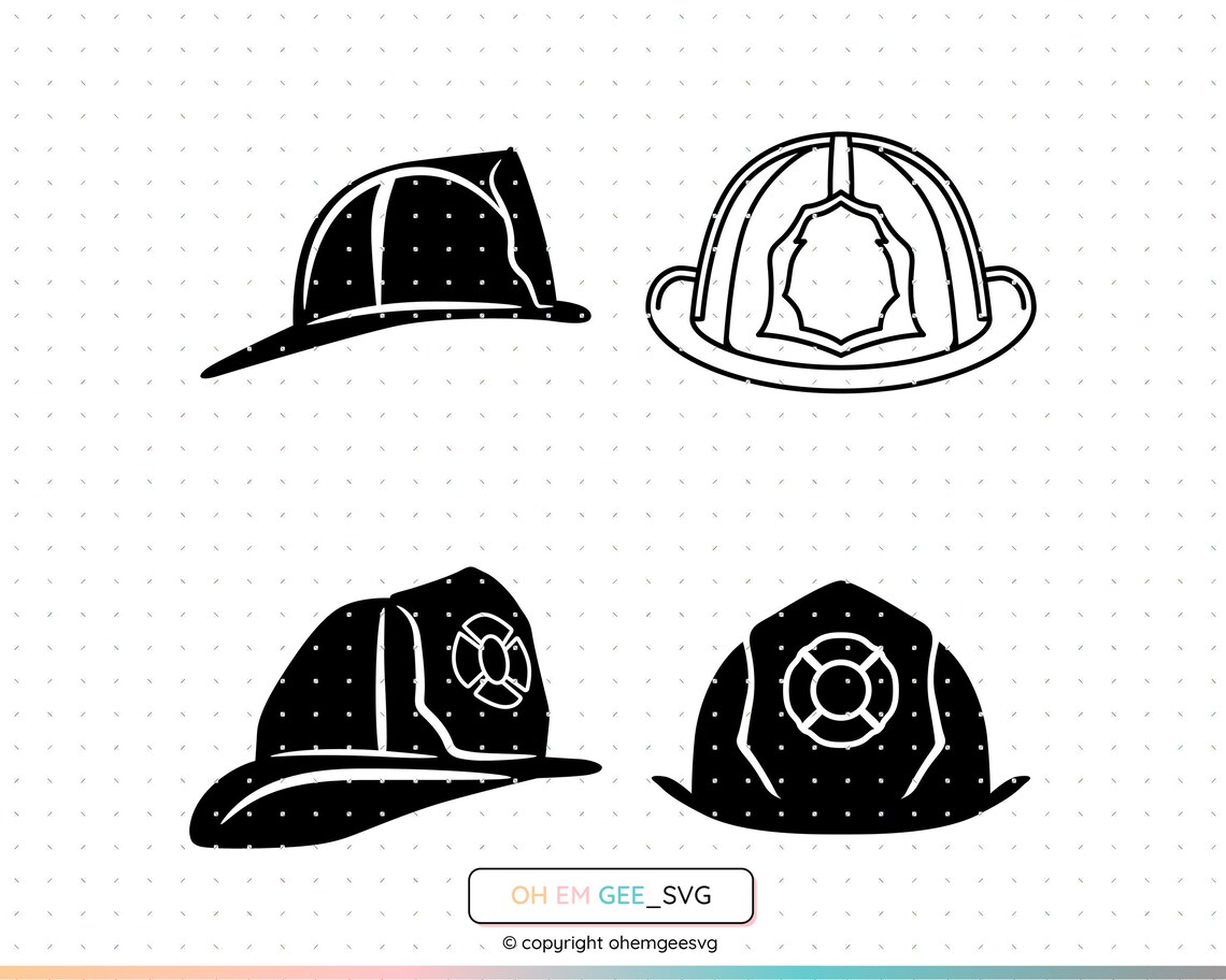 Fireman Hat SVG Bundle Fireman Hat Clipart Firefighter Hat - Etsy