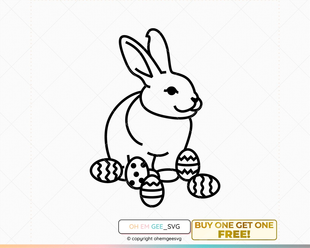 Easter Bunny Svg, Easter Eggs Clipart, Cute Bunny Png, Bunny Dxf ...