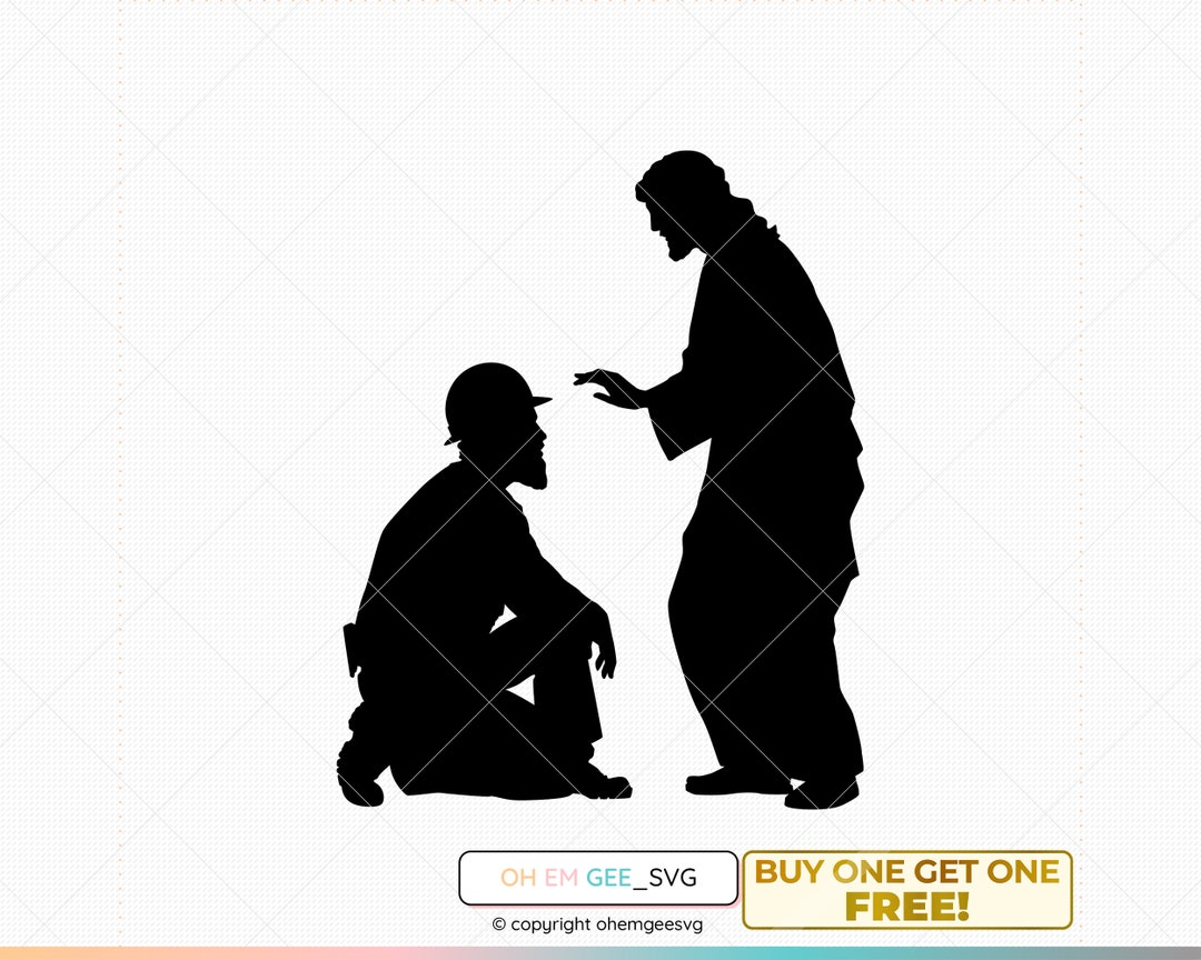 Praying Construction Worker Blessed by Jesus Christ Svg, Shepherd ...