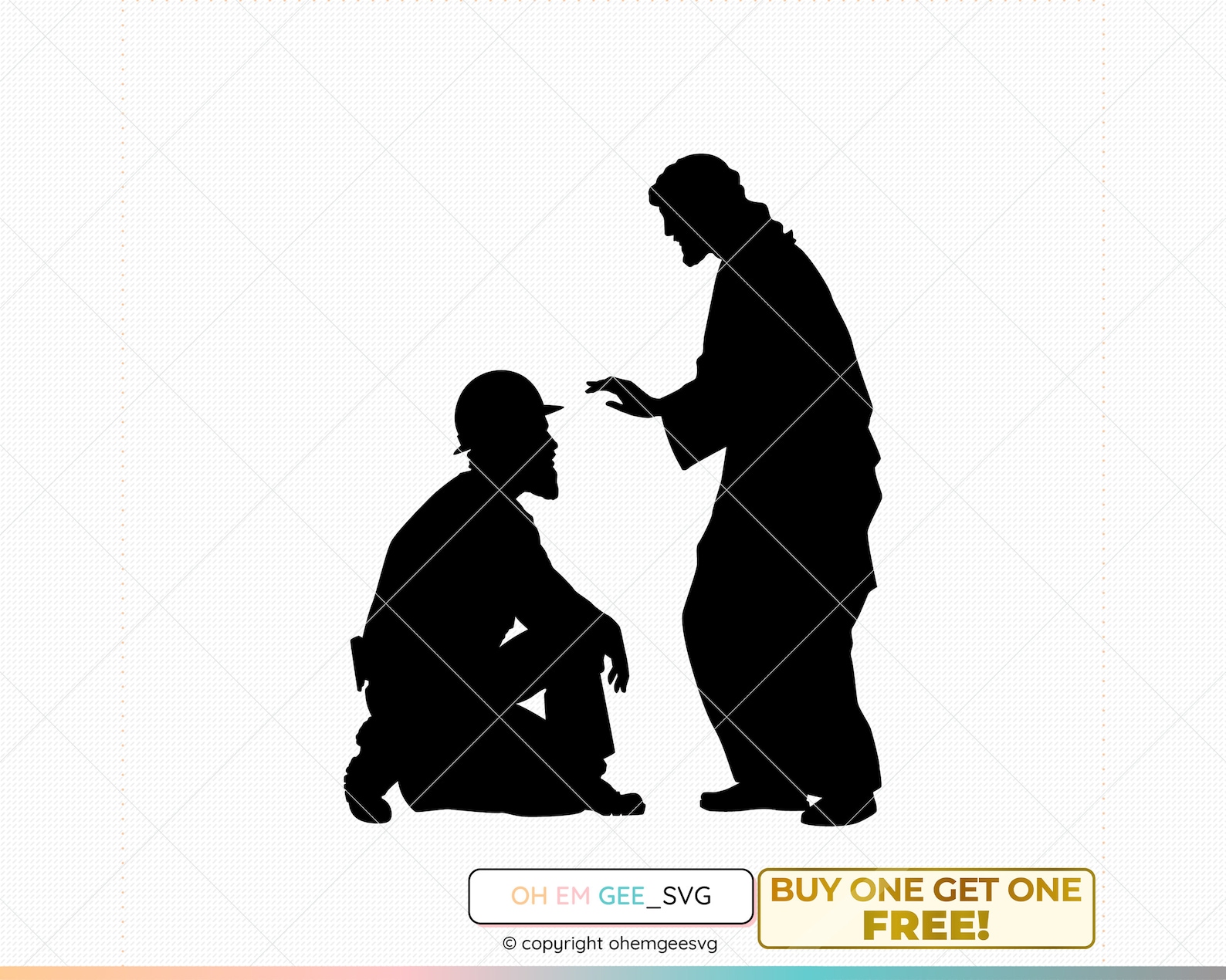 Praying Construction Worker Blessed by Jesus Christ Svg, Shepherd ...