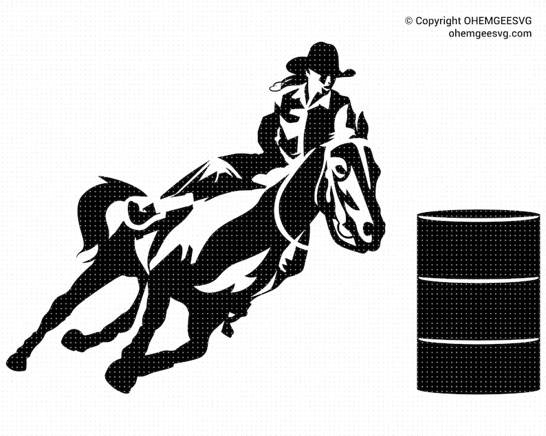 Rodeo Barrel Racer Svg Cowgirl Png Barrel Racing Clipart | Etsy