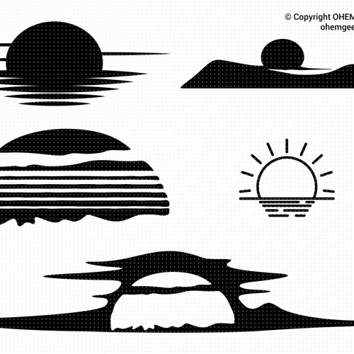 Sunrise Svg Sunset Png Sun Clipart Sun Dxf Sunrise Eps - Etsy