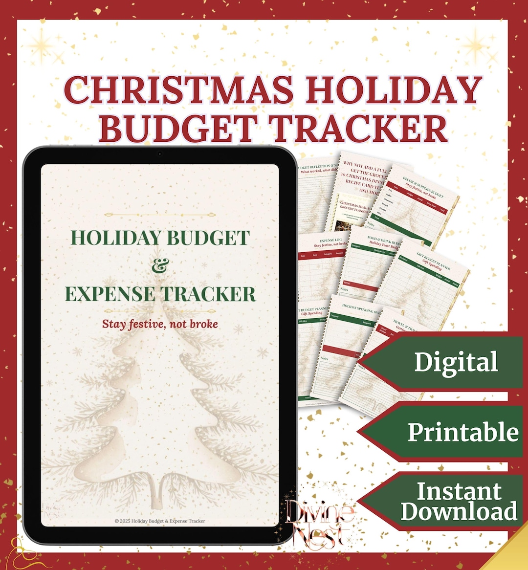 Christmas Holiday Budget Expense Tracker | Christmas Budget Planner ...
