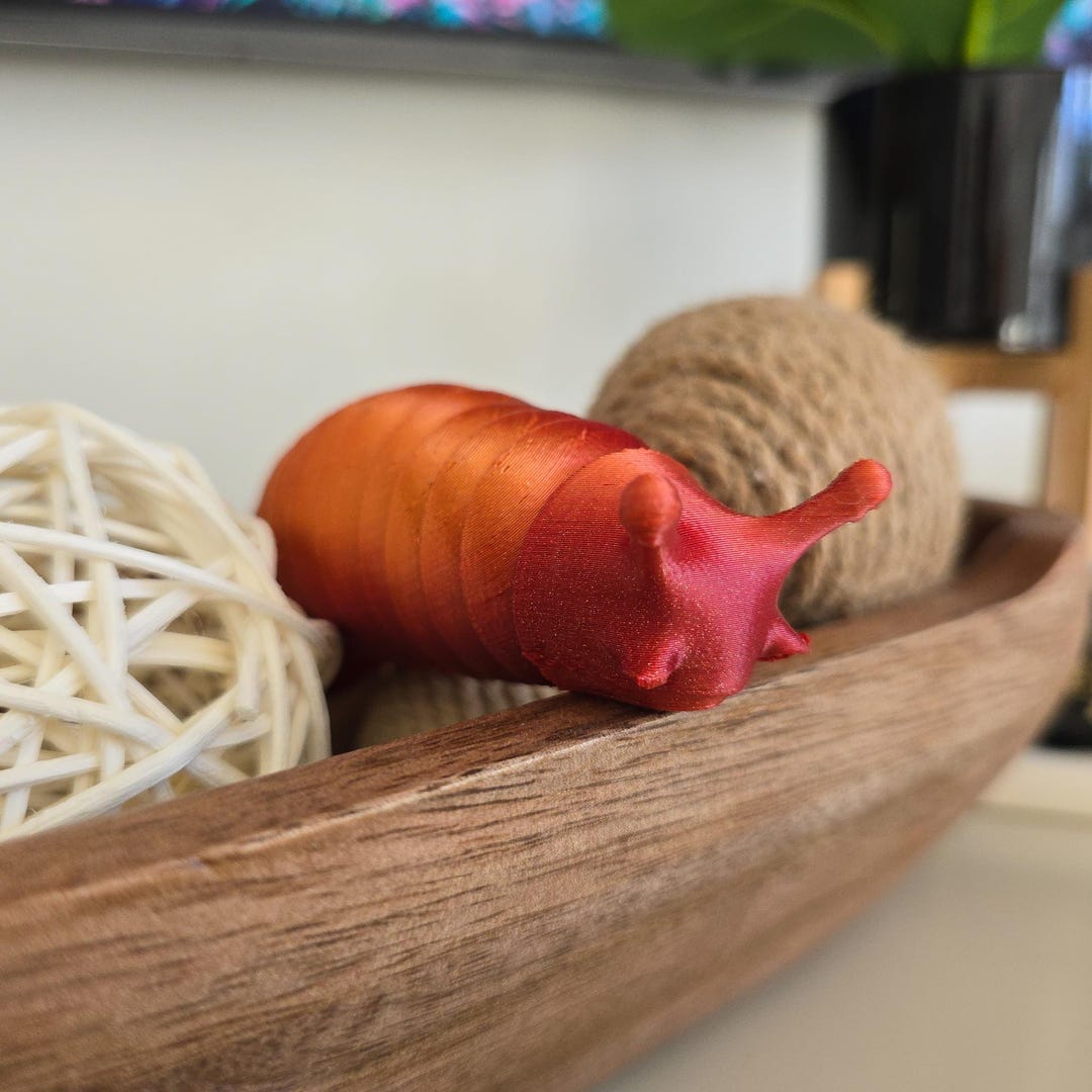 Relaxing Fidget Slug Articulating Flexible Wiggle Stim Toy - Etsy