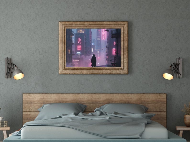 Cyberpunk Cityscape | Futuristic Neon Art | Sci-fi Digital Print ...