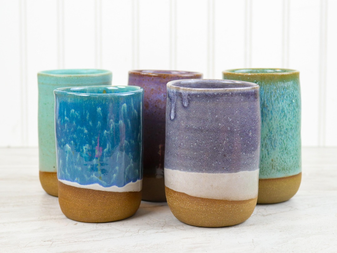 Ceramic Tumbler, Tall, Large Drinking/water Cup, Stoneware Pottery ...