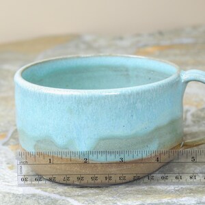 Ceramic Coffee Soup Mug, Large 20 Oz, Turquoise & Cream Glazes ...