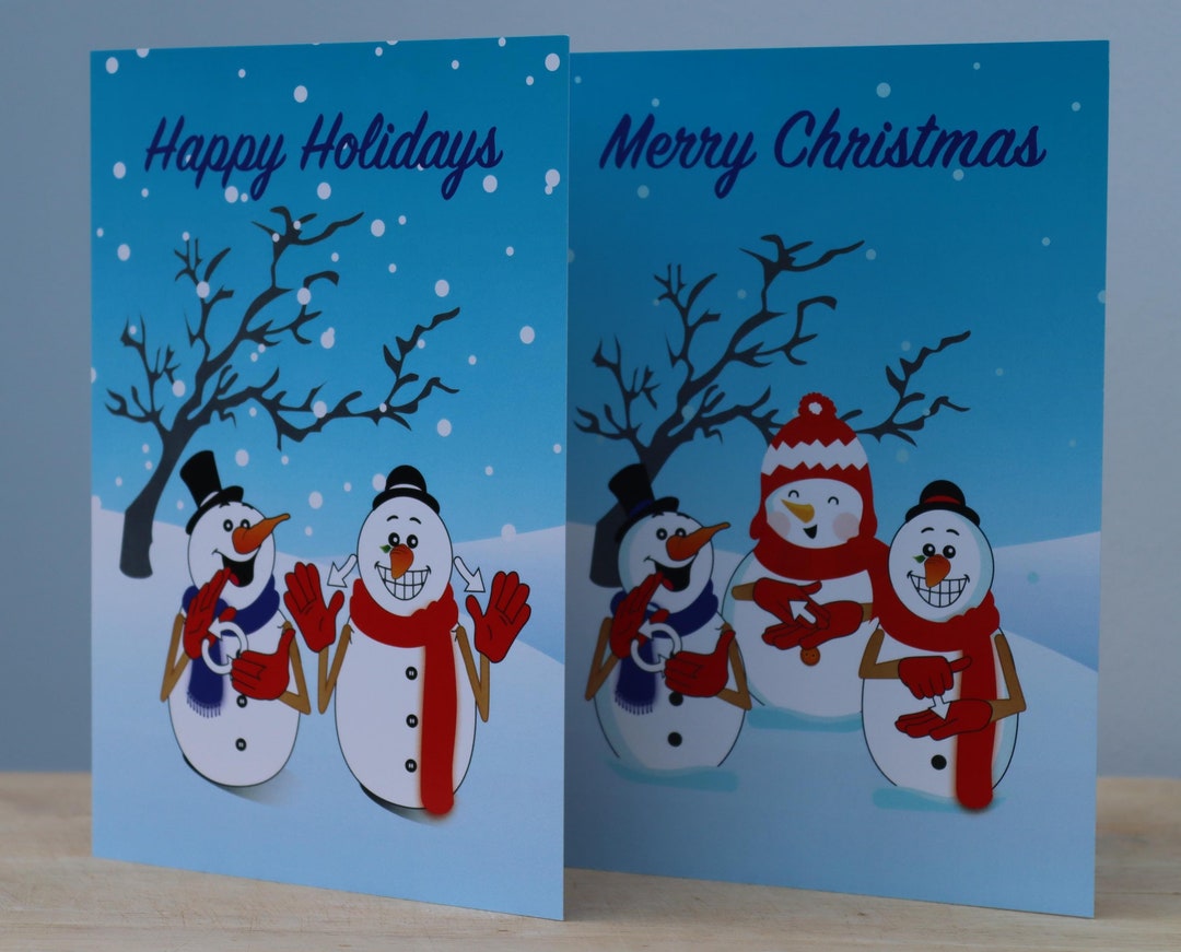 BSL Christmas Cards /signing Cards Pack of Two - Etsy