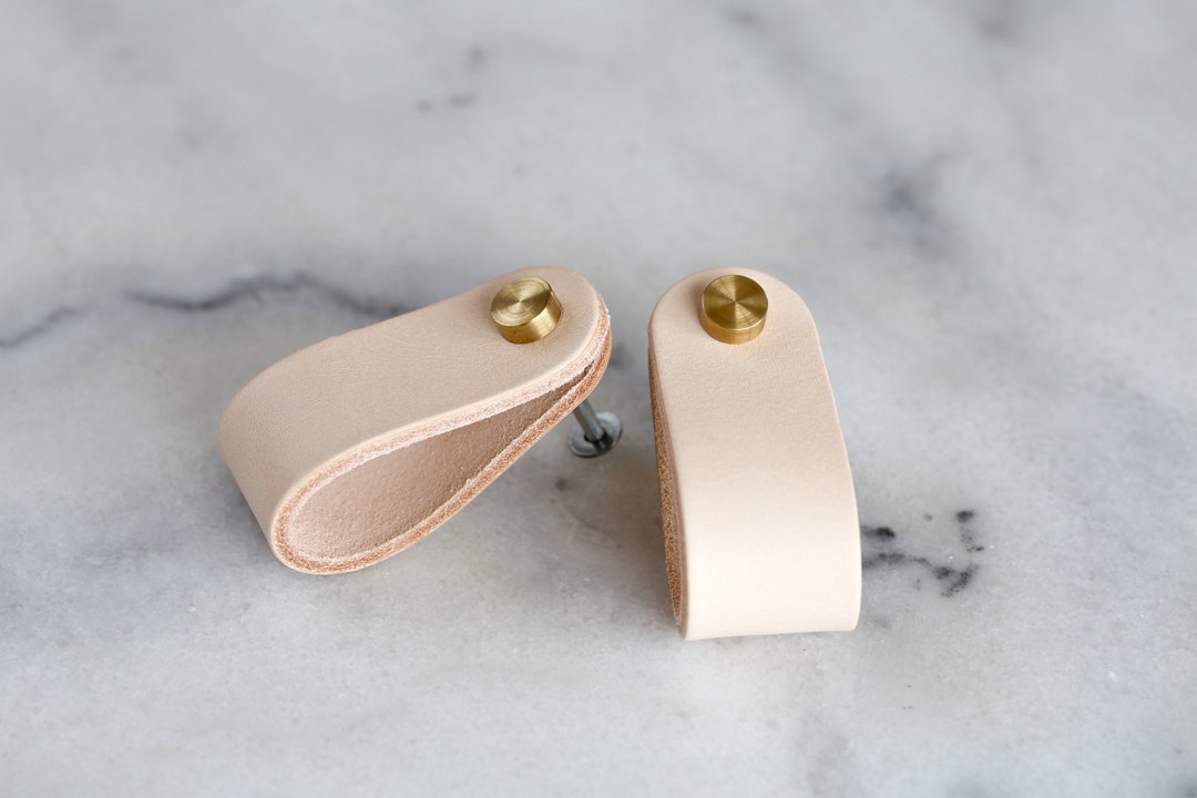 Leather Drawer Pull, Leather Handle, Leather Pull, Leather Knob ...