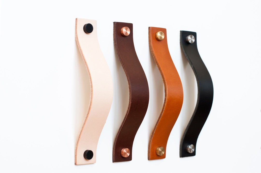Leather Drawer Pull, Leather Handle, Leather Pull, Leather Dresser Pull ...