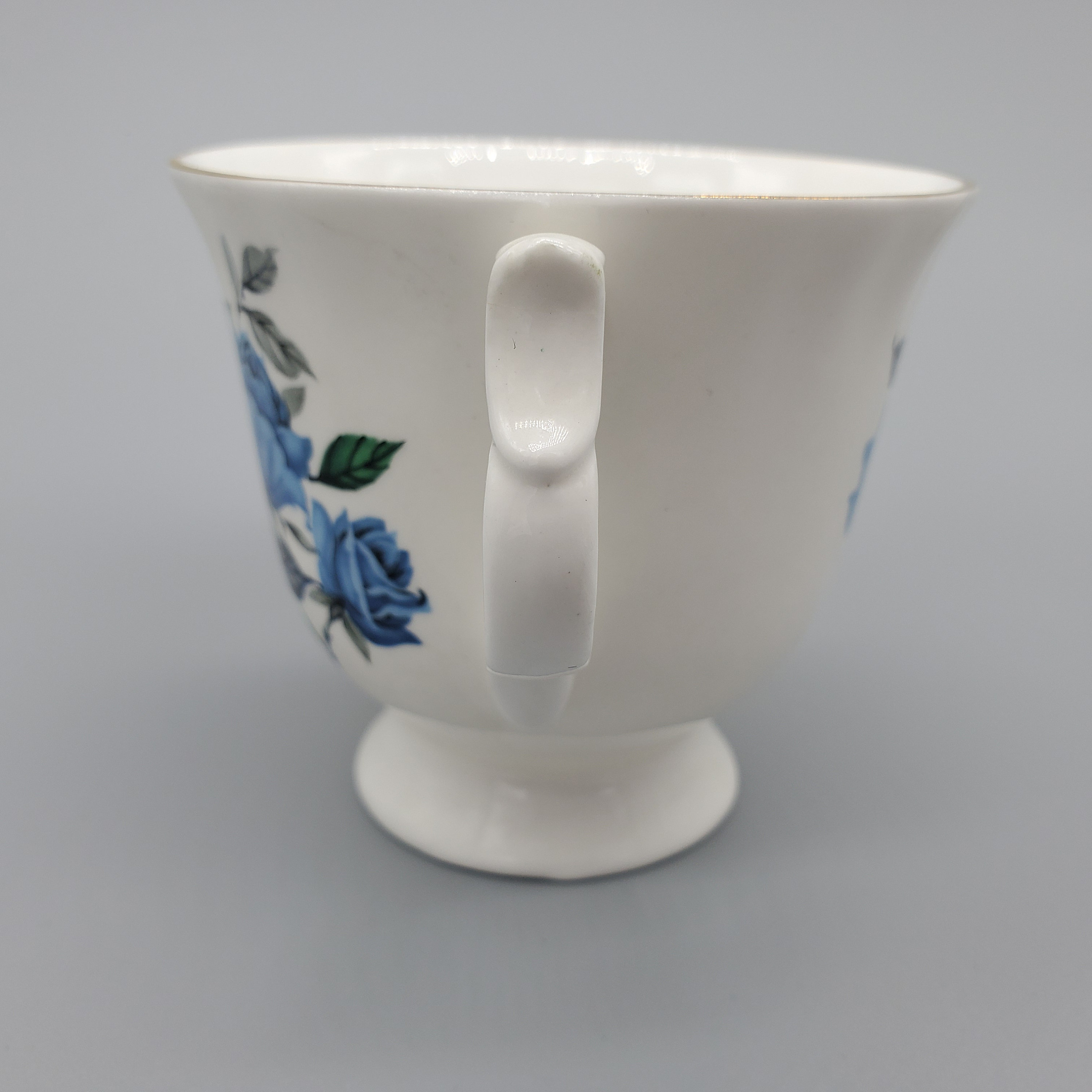 Vintage Blue Rose Teacup and Saucer by Bluebird Made in Canada Blue ...