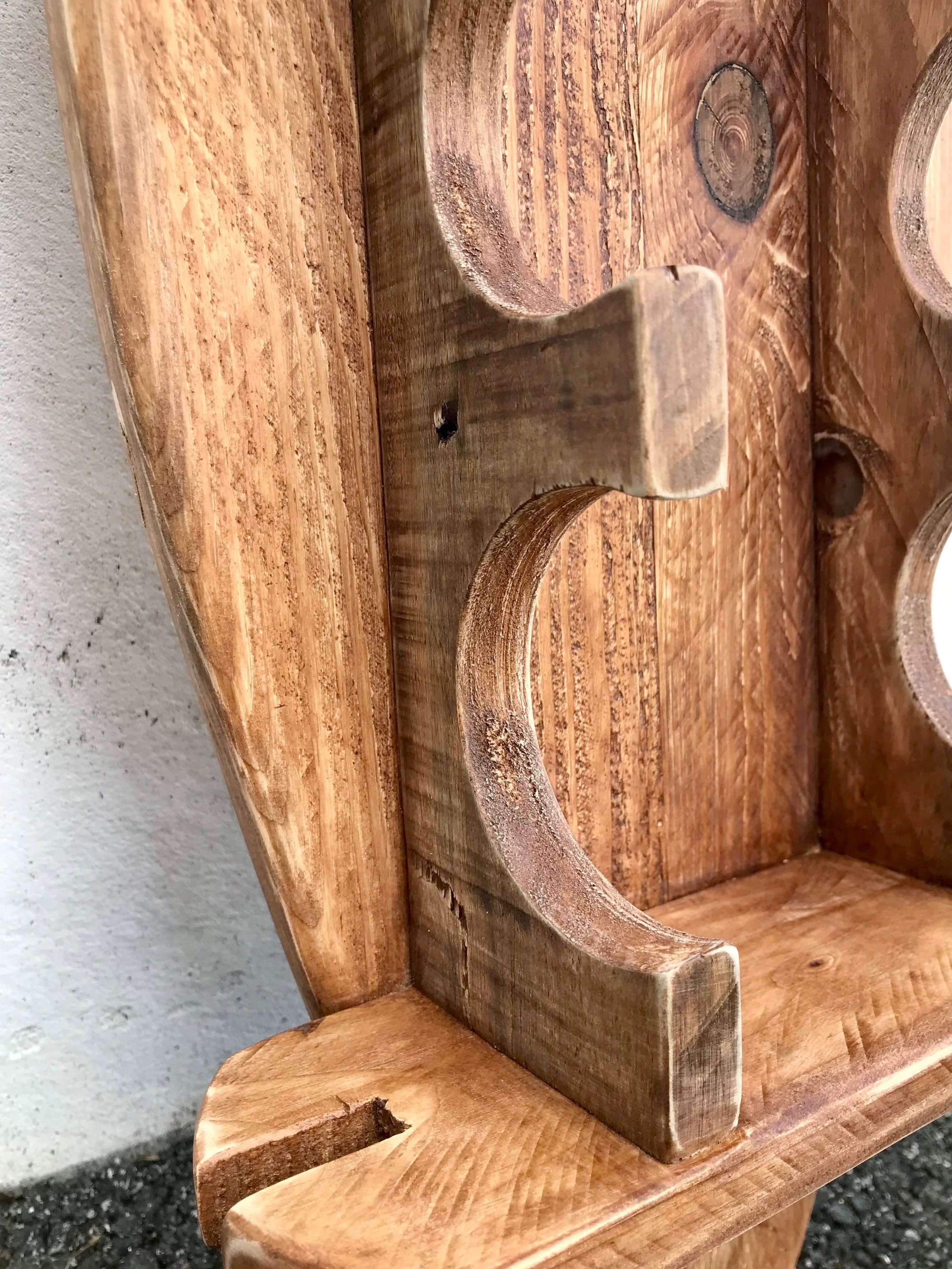 Recycled Pallet Wood Bottle Rack WAVE Surfboard Wine Bar - Etsy