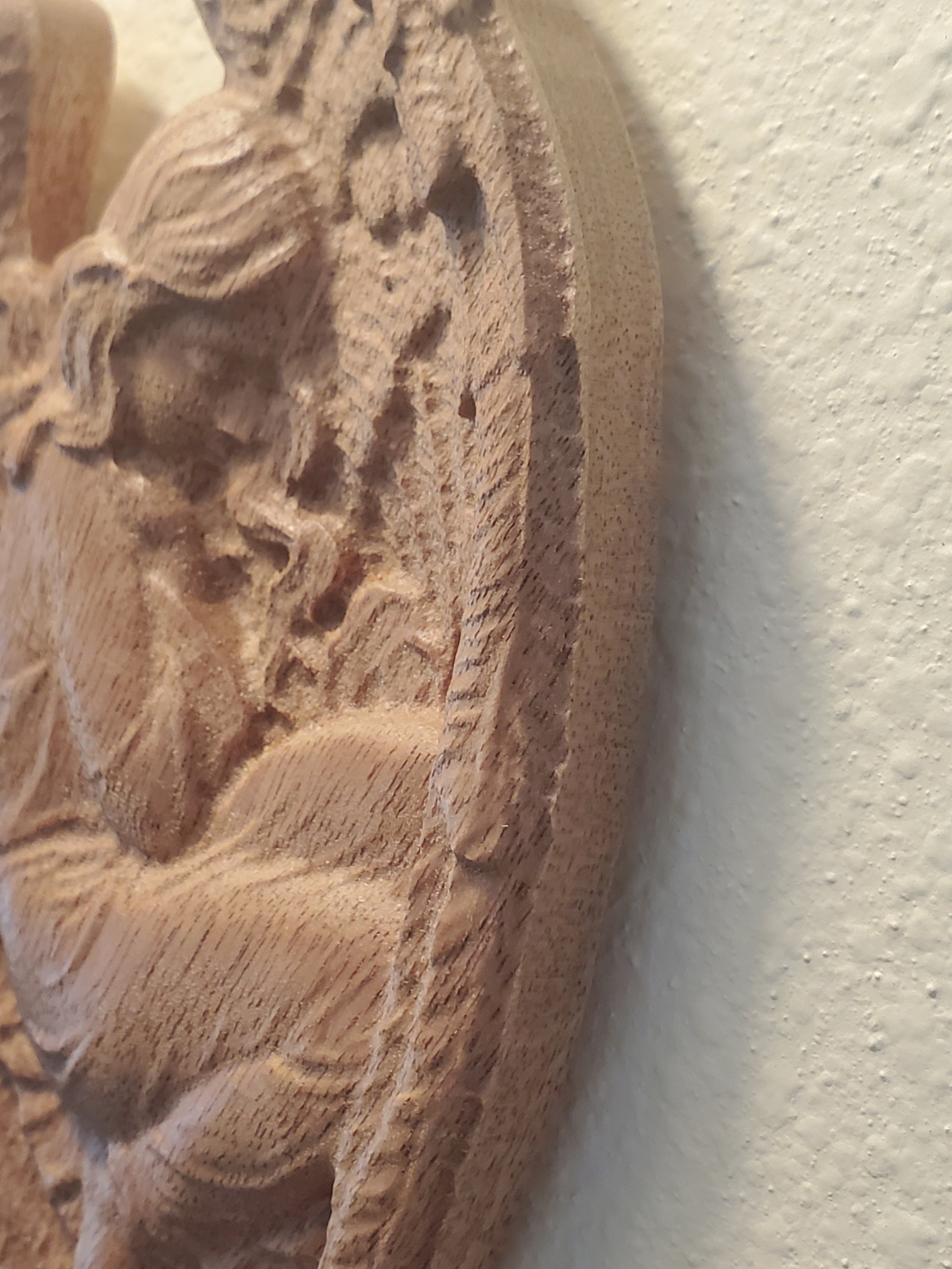 Angel Wooden Angel Wood Sculpture Wood Carving Angel Sculpture Wood ...