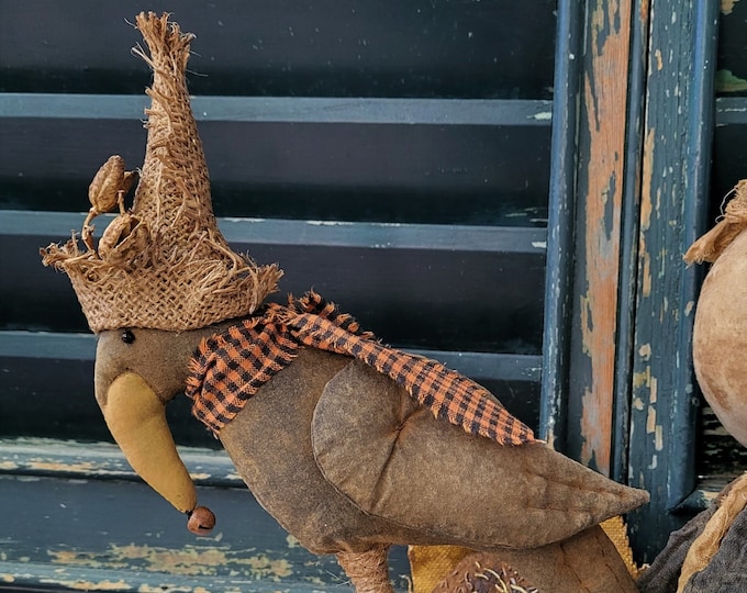 Primitive Farmhouse Autumn Halloween Crow Crock Stick Poke - Etsy
