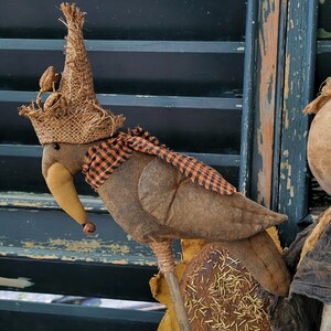 Primitive Farmhouse Autumn Halloween Crow Crock Stick Poke - Etsy