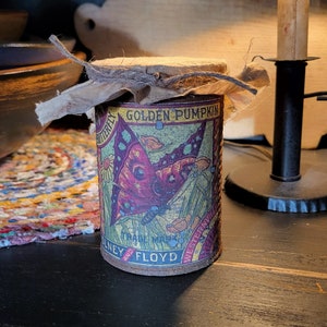 Primitive Farmhouse Vintage Butterfly Golden Pumpkin Label Pantry ...