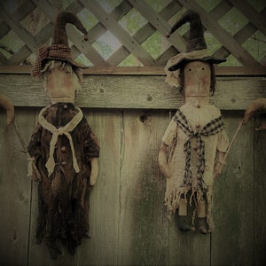 Primitive Folk Art Halloween Autumn Witch Moon Doll - Etsy
