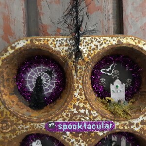 Primitive Halloween Spooky Muffin Tin - Etsy