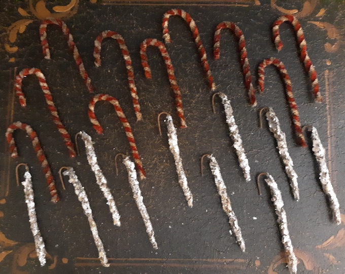 Primitive Rustic Christmas Icicles Candy Canes Make Do Set of 20 - Etsy