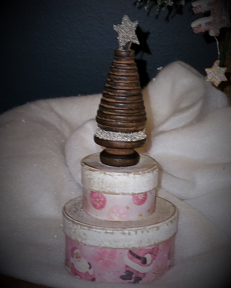 Primitive Christmas Bobbin Tree Paper Mache Santa Polar Bear - Etsy