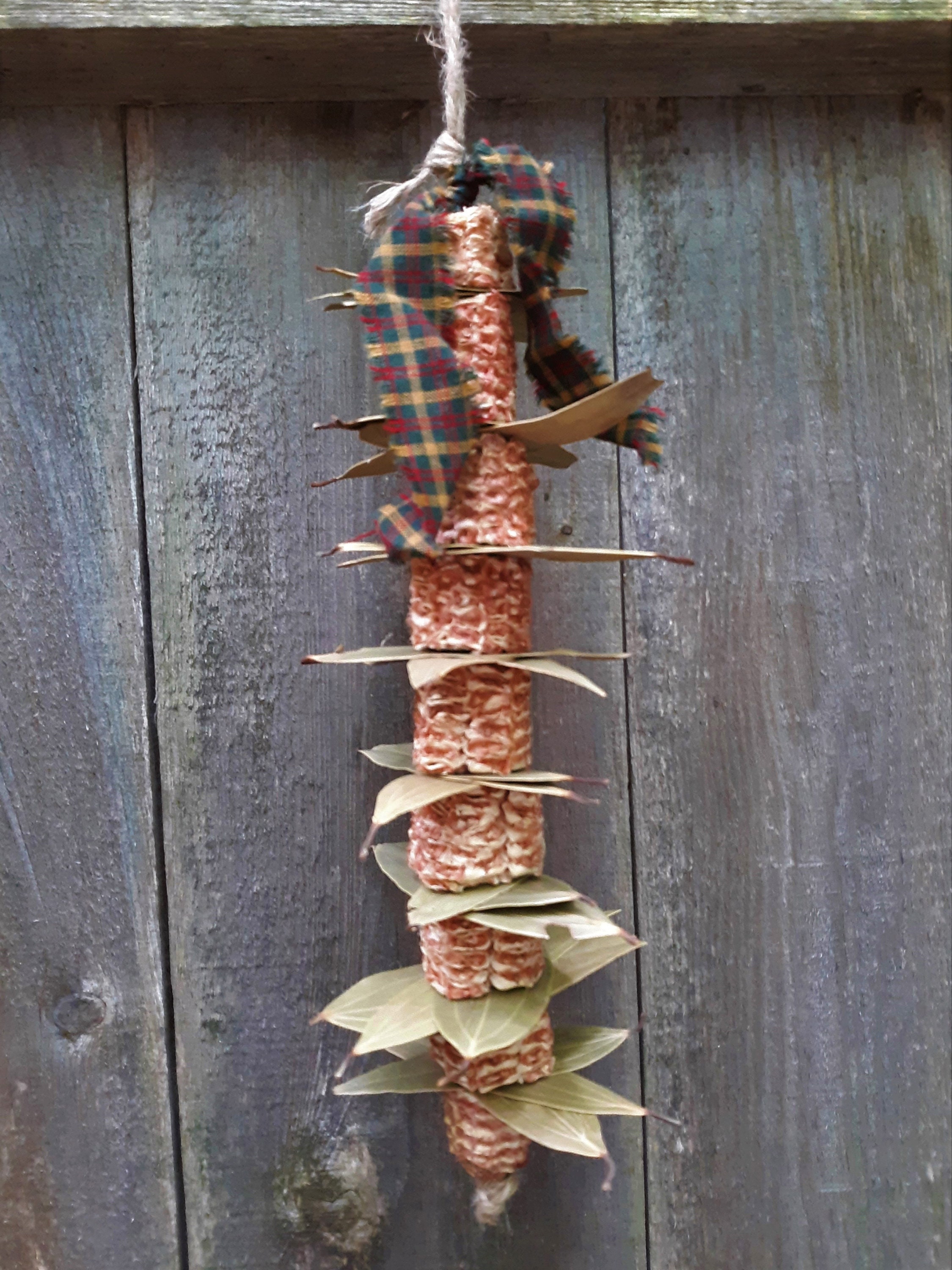 Primitive Corn Cob Bay Leaf Twine Cupboard Hang Make Do | Etsy