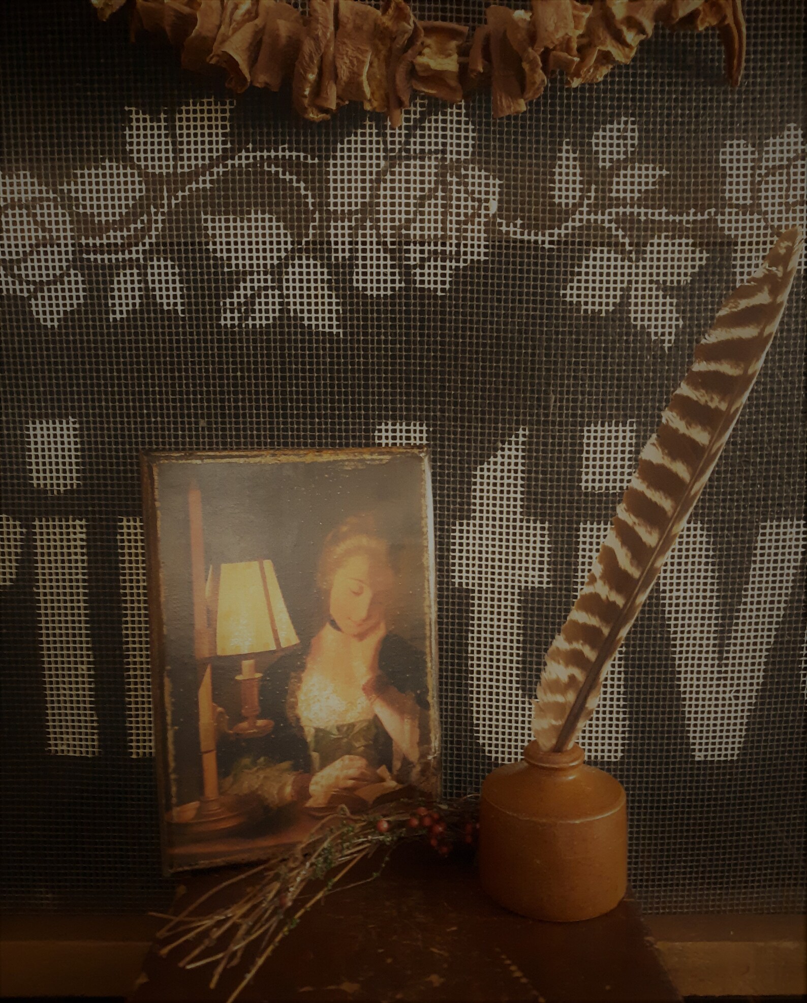 Primitive Colonial Woman Reading Canvas - Etsy