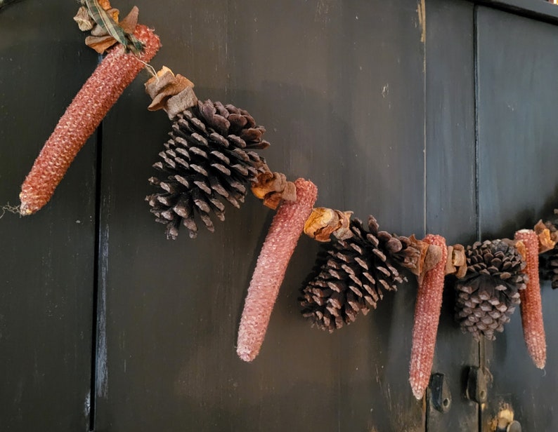 Primitive Rustic Dried Corn Cob Pine Cone Sweet Potato Garland - Etsy