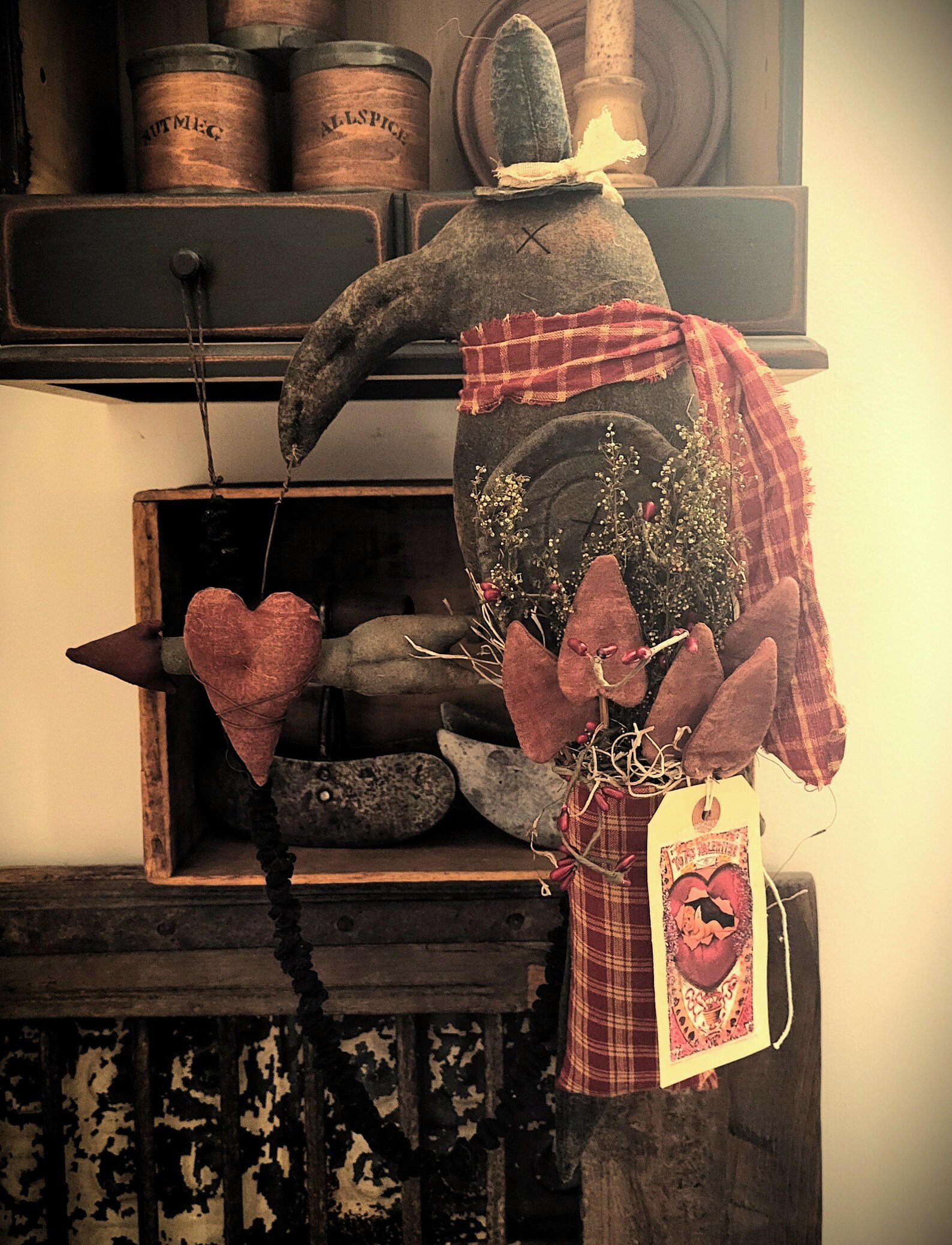 Primitive Crow Valentine Love Heart Quiver Arrows - Etsy