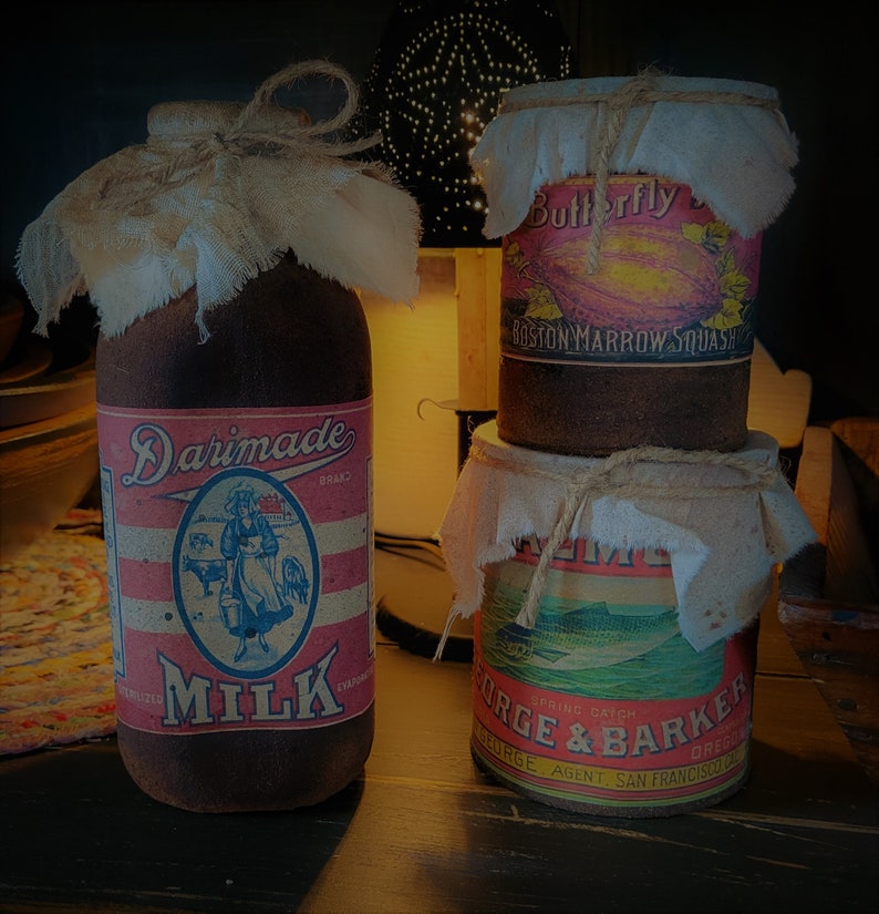 Primitive Farmhouse Pantry Buttery Milk Bottle Cupboard Tuck - Etsy