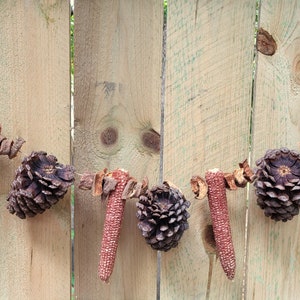 Primitive Rustic Dried Corn Cob Pine Cone Sweet Potato Garland - Etsy