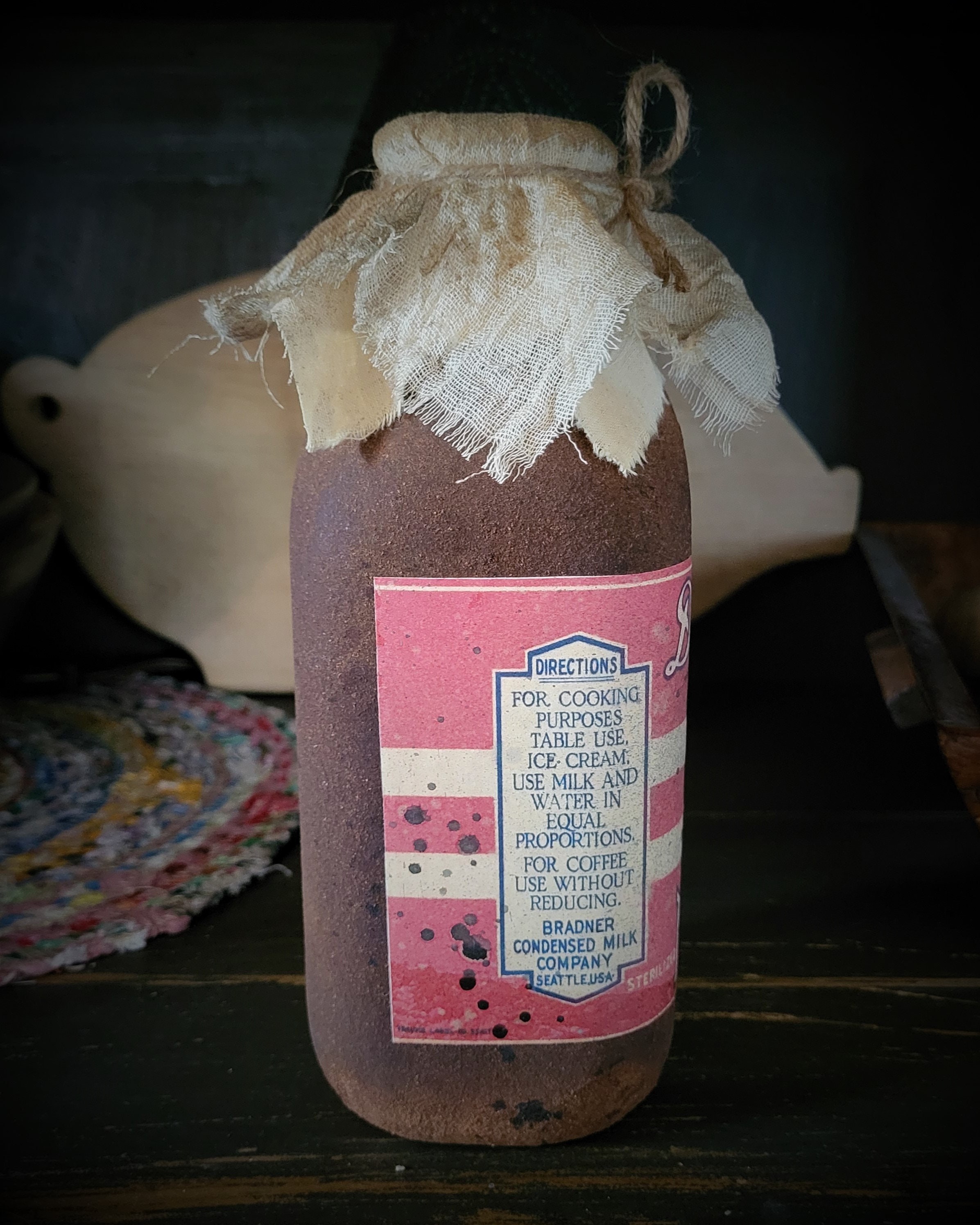 Primitive Farmhouse Pantry Buttery Milk Bottle Cupboard Tuck - Etsy