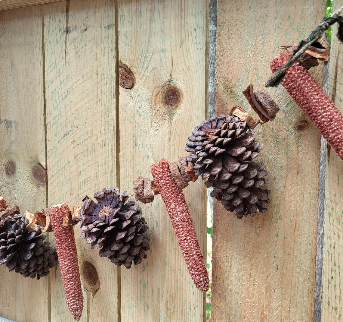 Primitive Rustic Dried Corn Cob Pine Cone Sweet Potato Garland - Etsy