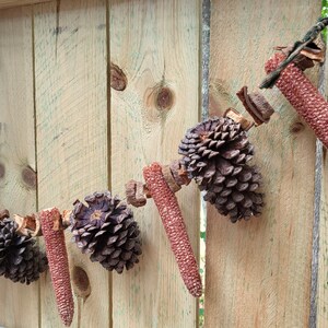 Primitive Rustic Dried Corn Cob Pine Cone Sweet Potato Garland - Etsy