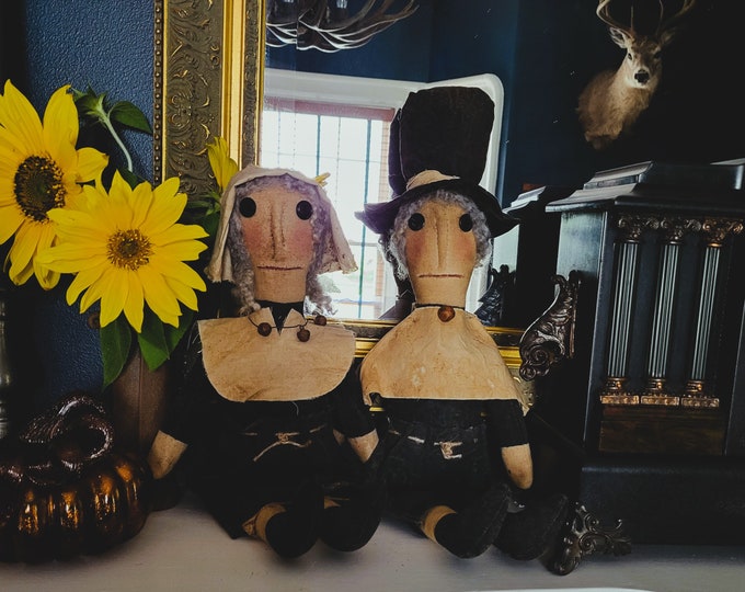 Primitive Farmhouse Colonial Pair of Pilgrim Dolls - Etsy