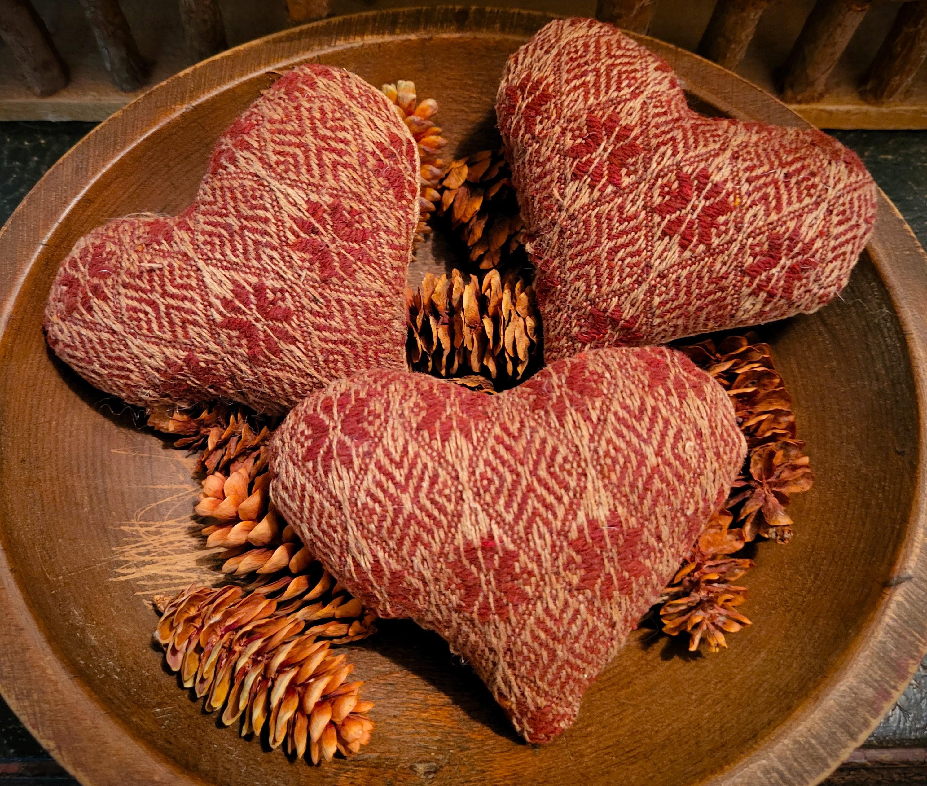 Primitive Colonial Coverlet Heart Bowl Fillers Set of Three - Etsy