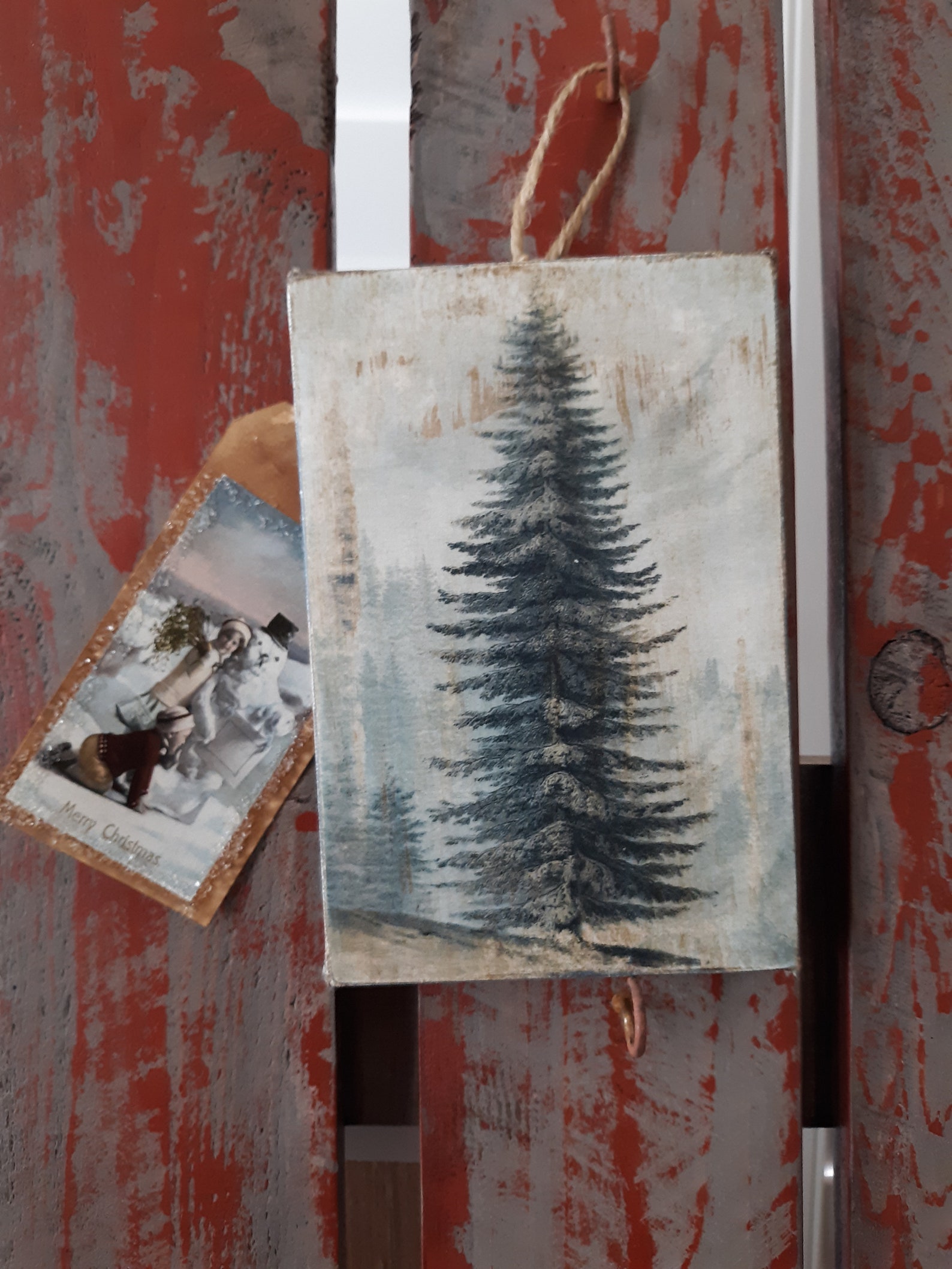 Primitive Mountain Tree Canvas - Etsy