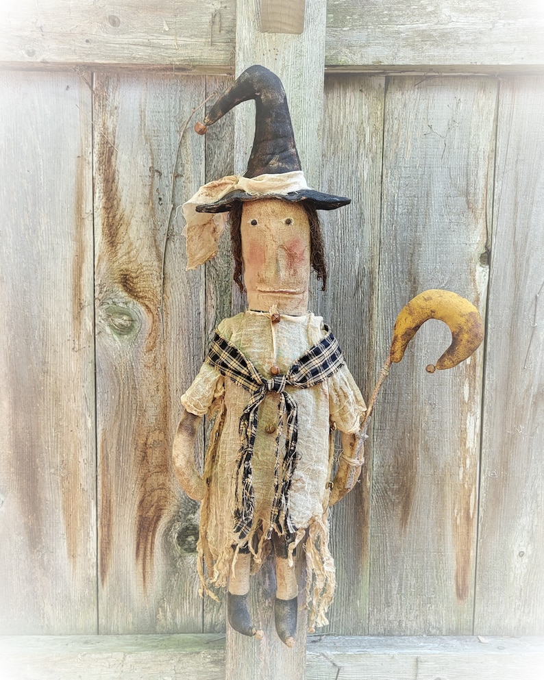 Primitive Witch Folk Art Doll Farmhouse Halloween Autumn - Etsy