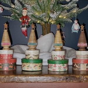 Primitive Christmas Bobbin Tree Paper Mache Boxes Cupboard Tuck - Etsy