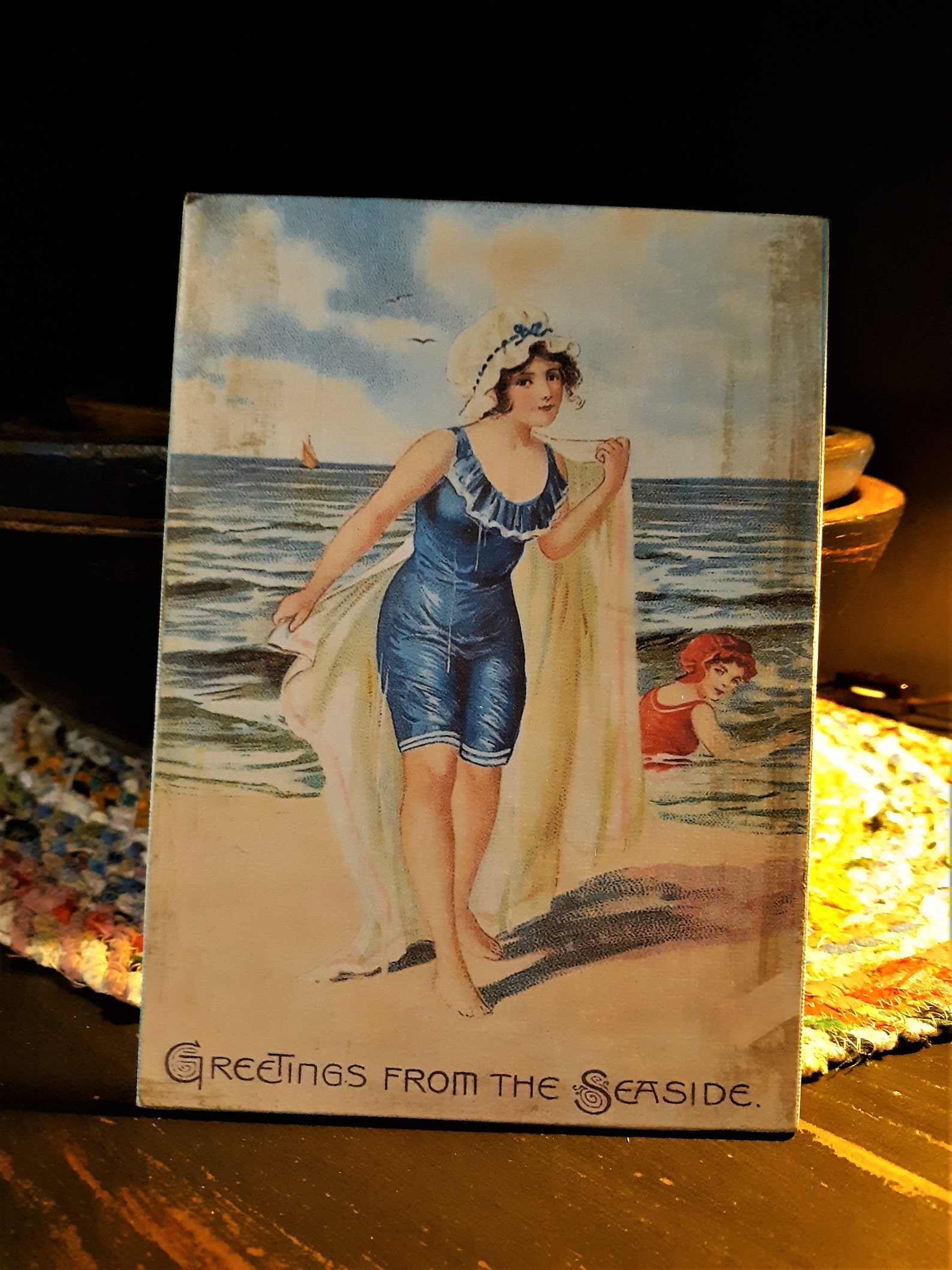 Primitive Ocean Sea Bathing Beauties Vacation Seaside Vintage - Etsy