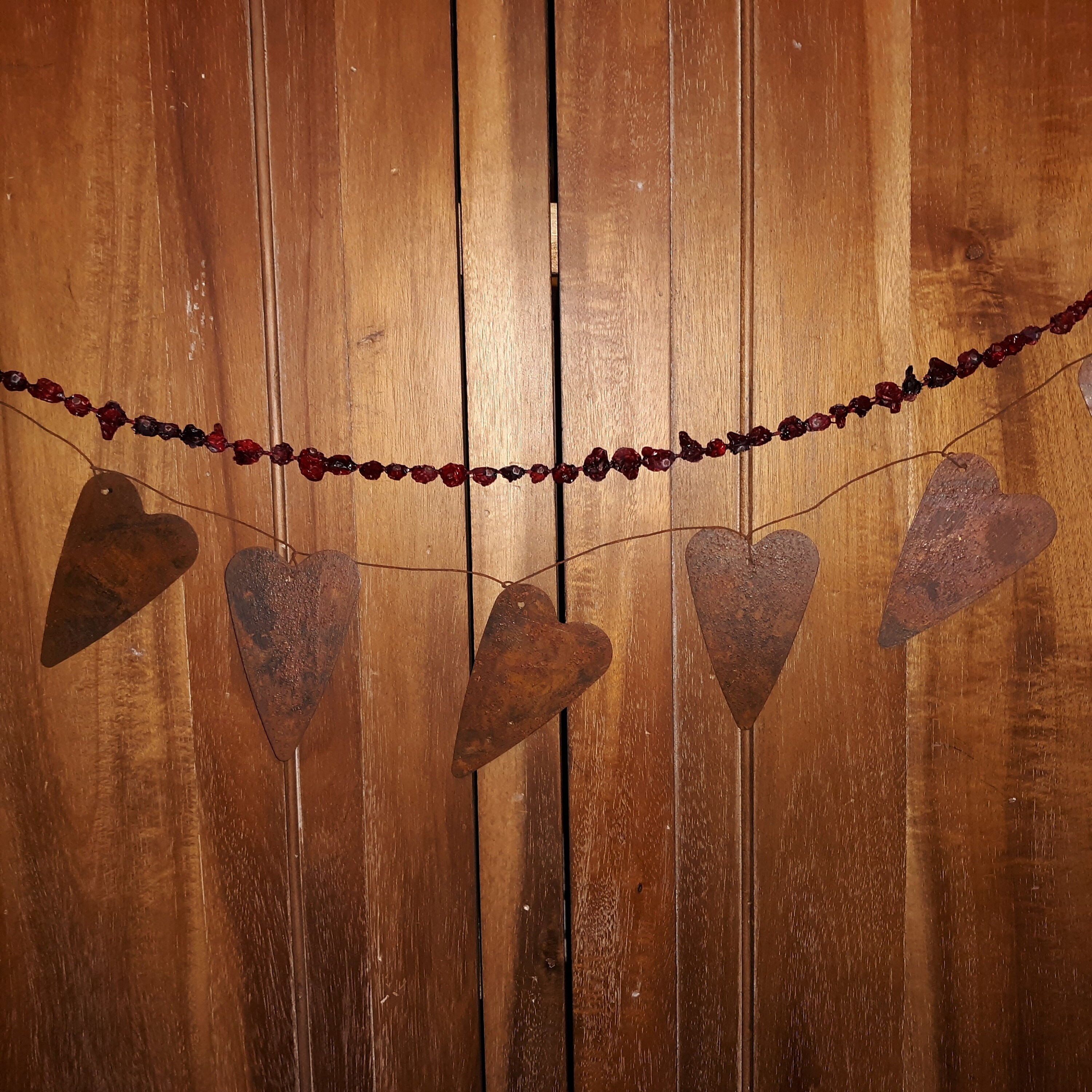 Primitive Rusty Hearts on Rusty Wire Cupboard Hang Garland - Etsy
