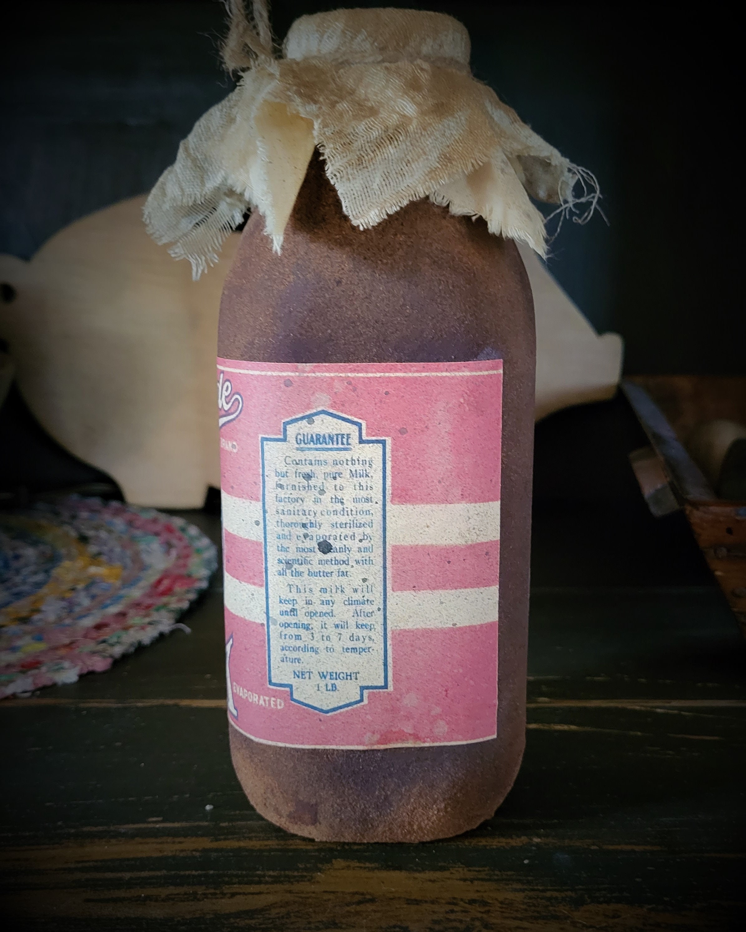Primitive Farmhouse Pantry Buttery Milk Bottle Cupboard Tuck - Etsy