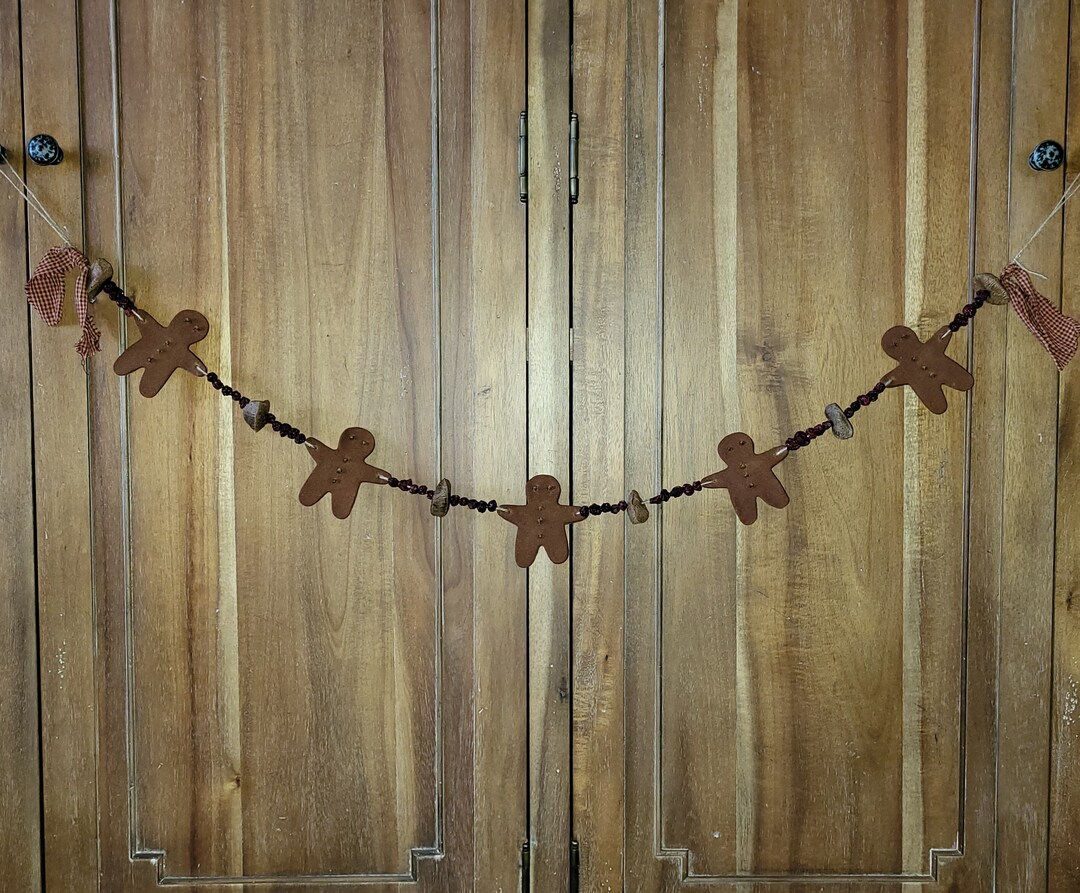 Primitive Farmhouse Gingerbread Man Cranberry Brazil Nut Garland - Etsy