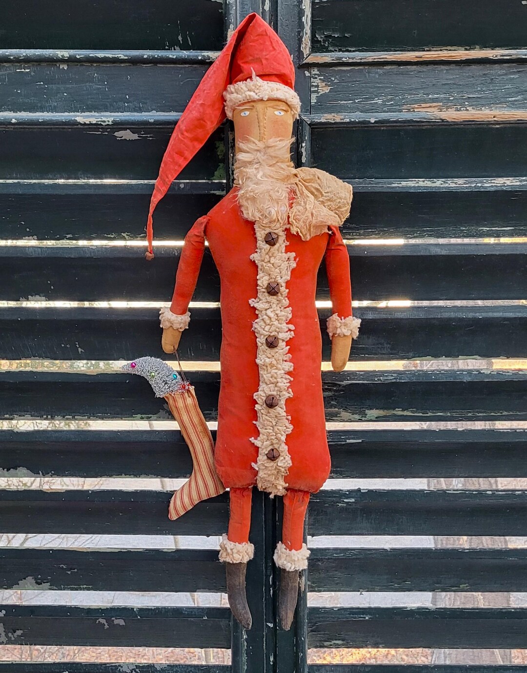 Primitive Santa Doll Stocking Tree Christmas - Etsy