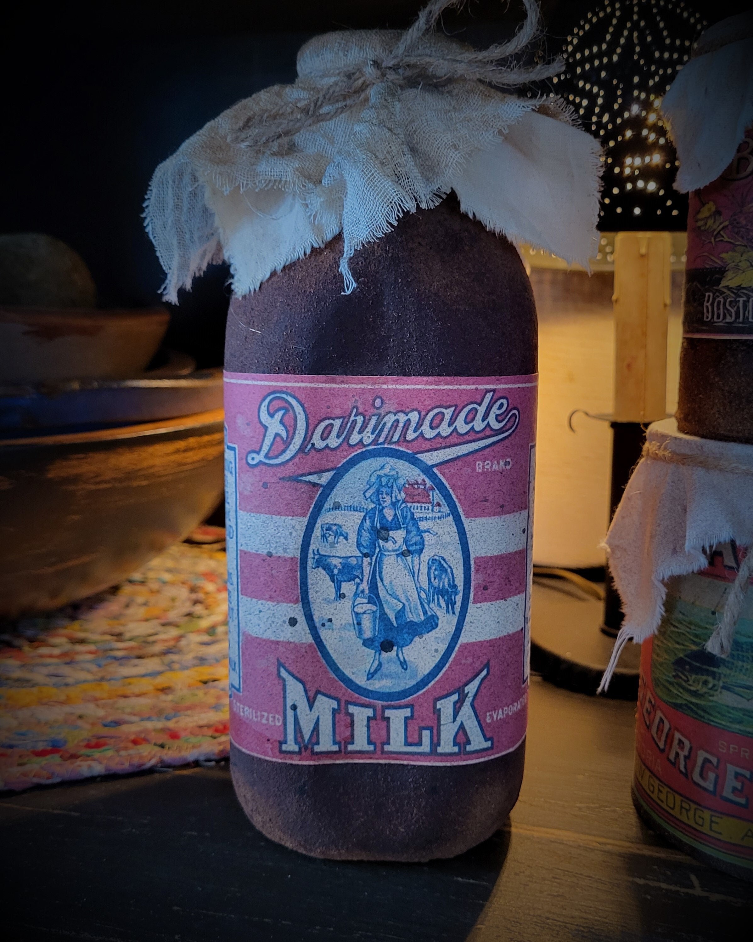 Primitive Farmhouse Pantry Buttery Milk Bottle Cupboard Tuck - Etsy
