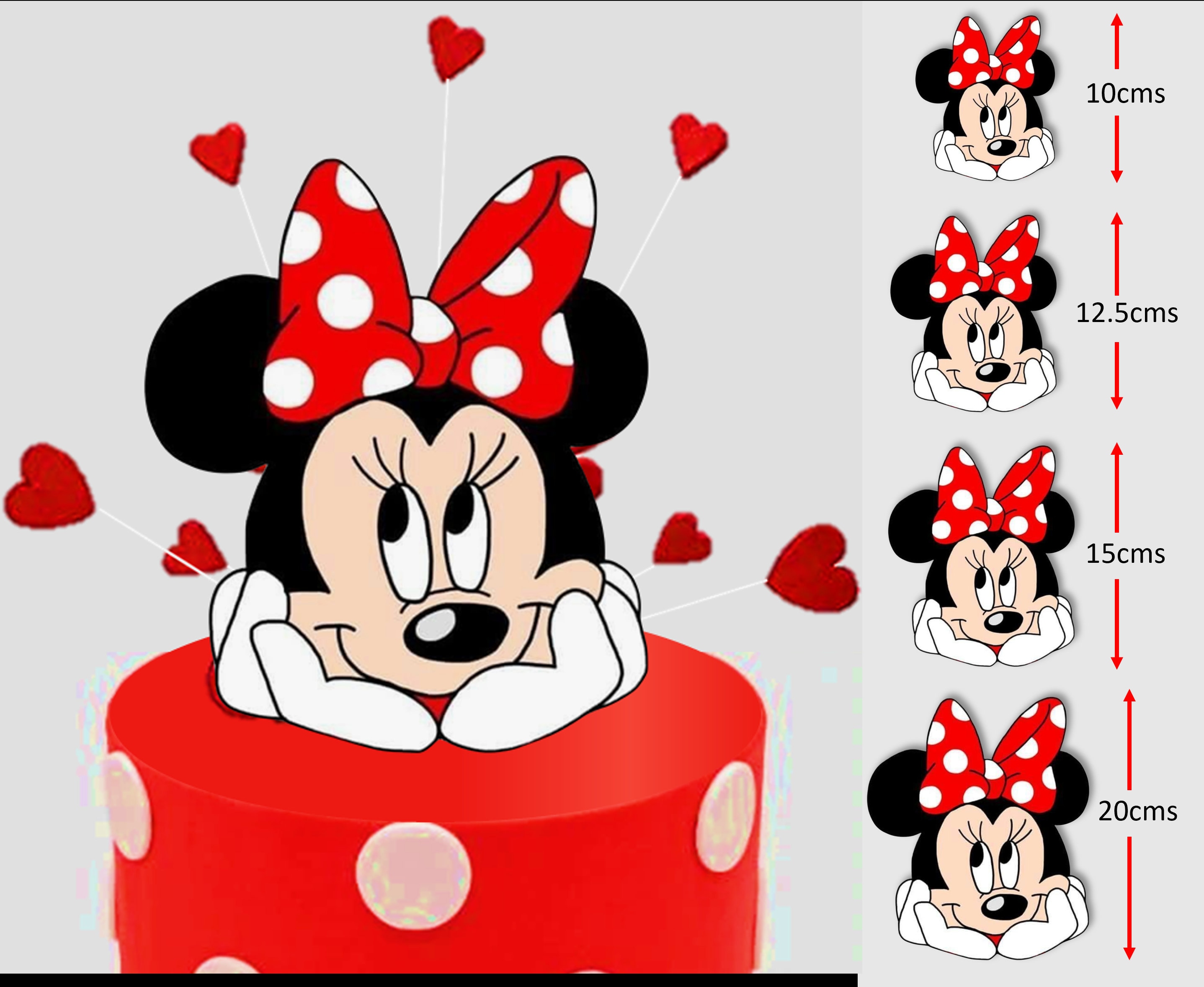Minnie Mouse Face With Red Bow Digital Download Printable Cake Topper ...