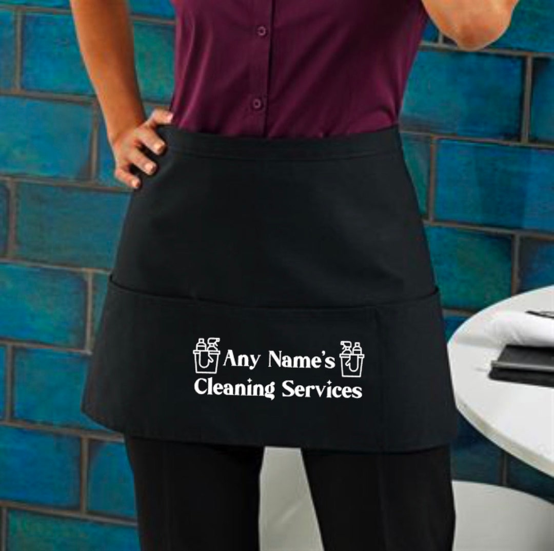 Cleaning Apron, Personalised ANY Name's Cleaning Services Pocket Half ...