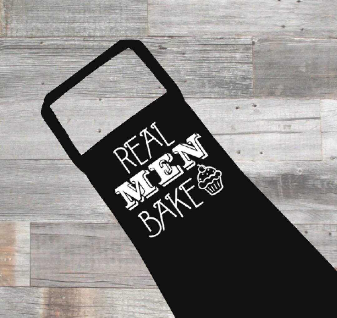 Real Men Bake Apron, Funny Father's Day Gift, Cotton Cooking Apron ...