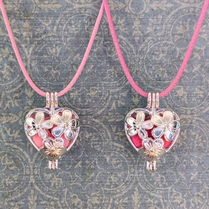 Aromatherapy Diffuser Locket Silver Plated Floral Heart Design - Etsy