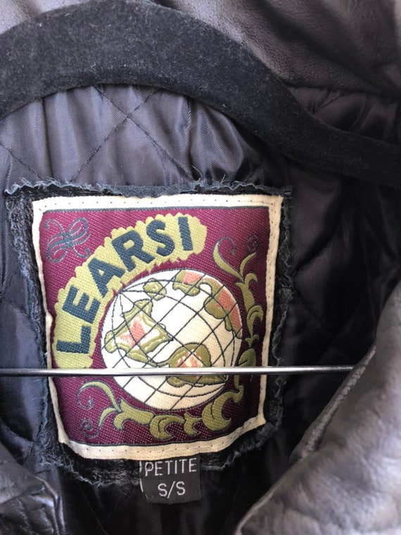 Learsi Oversize 80’s Black Leather Parka/Trench Coat,… - Gem