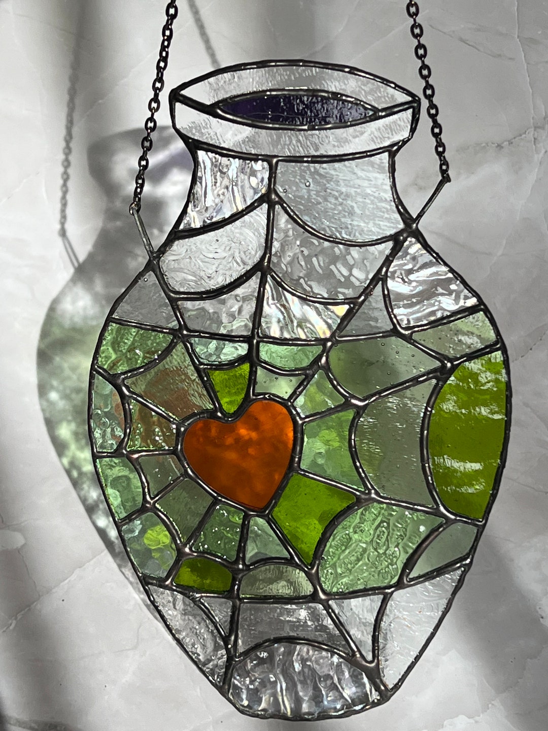 Heart Spider Web Vase Hanging Suncatcher Discounted Please See ...